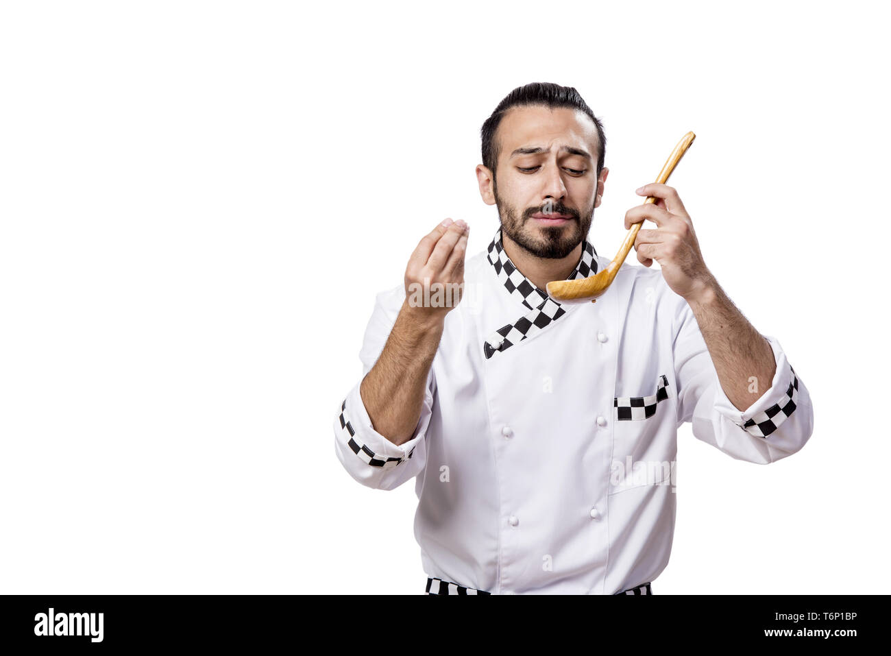 Funny male cook isolated on the white background Stock Photo - Alamy