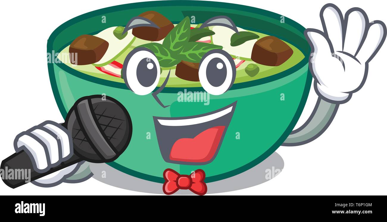 Singing green curry in the character shape Stock Vector Image & Art - Alamy