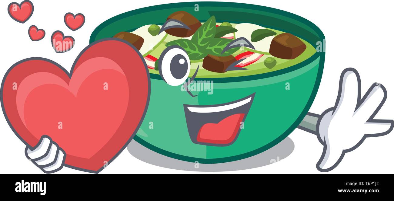 With heart green curry in the character shape Stock Vector Image & Art ...