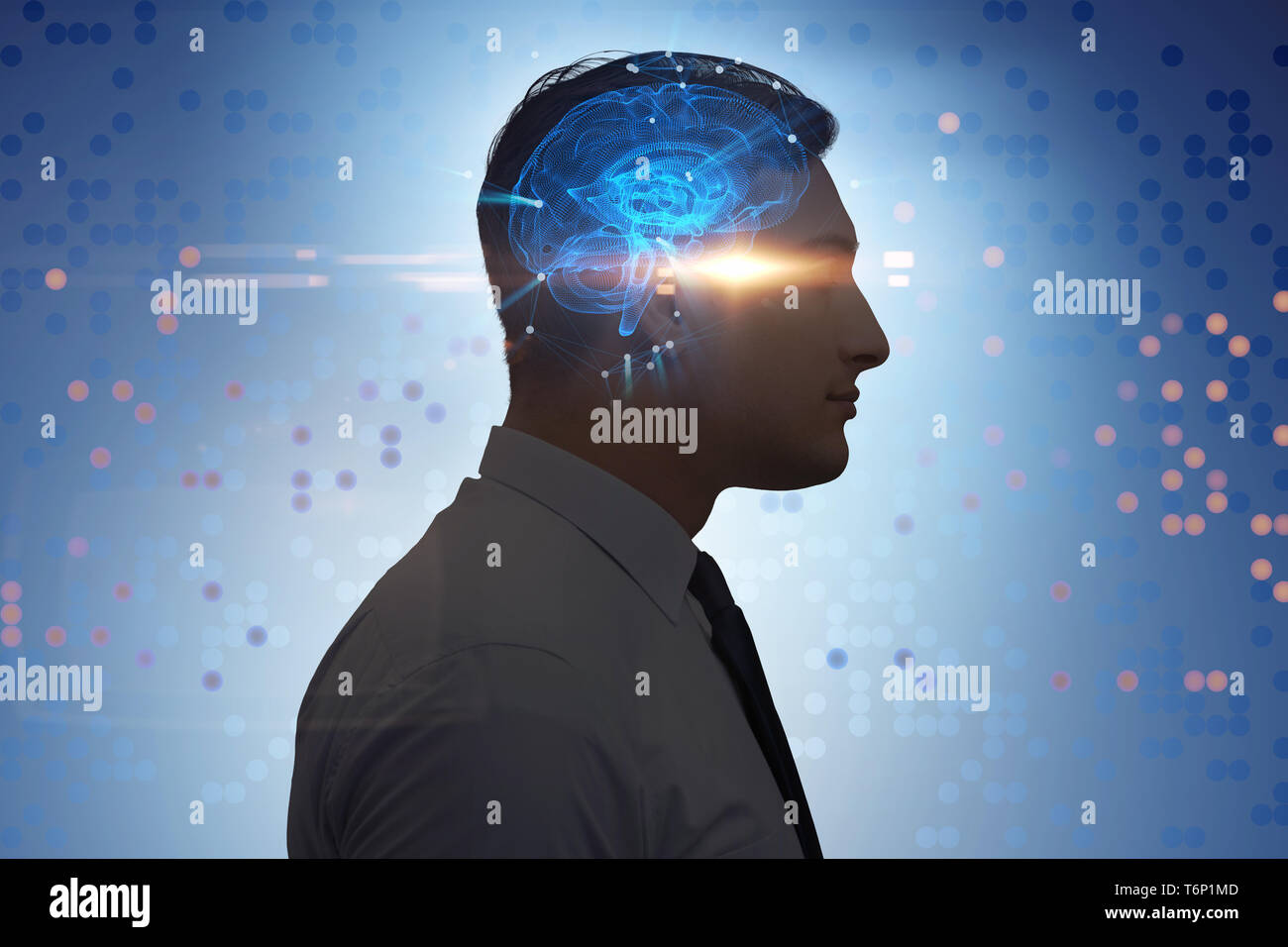 Artificial intelligence concept with man Stock Photo - Alamy