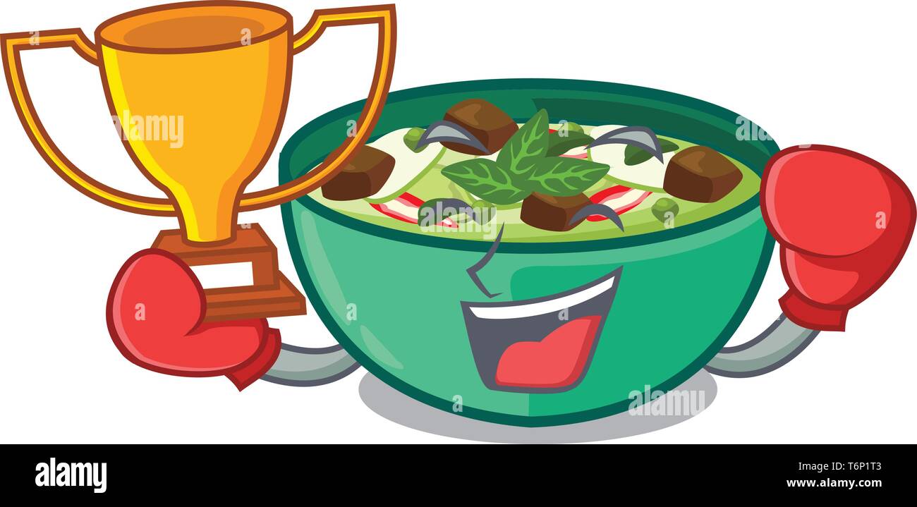 Boxing winner green churry isolated with the cartoon Stock Vector Image ...