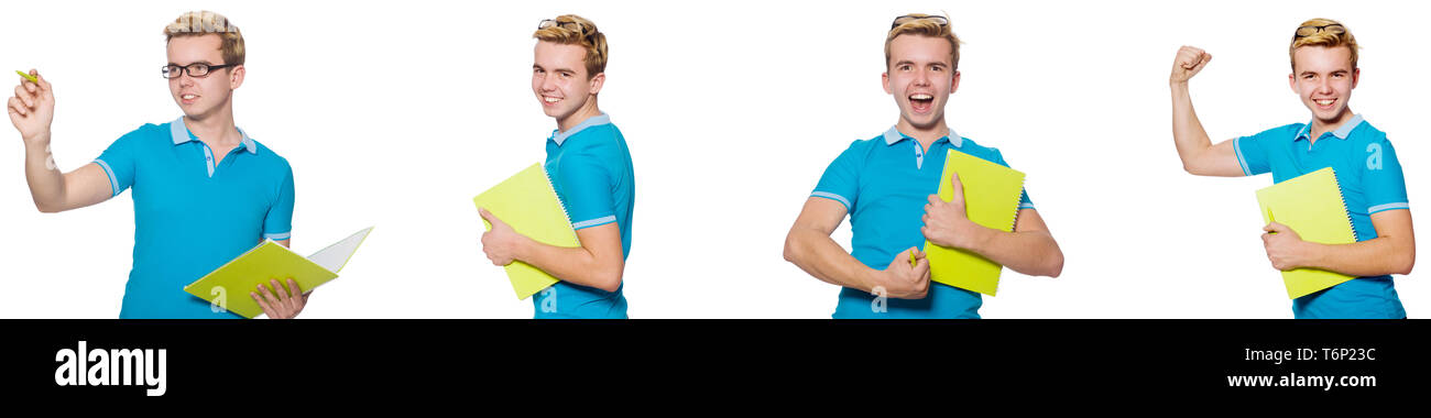 Young student isolated on white background Stock Photo - Alamy