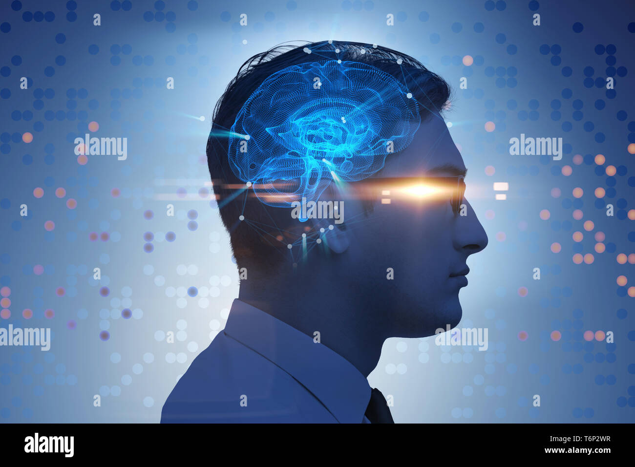 Artificial intelligence concept with man Stock Photo - Alamy