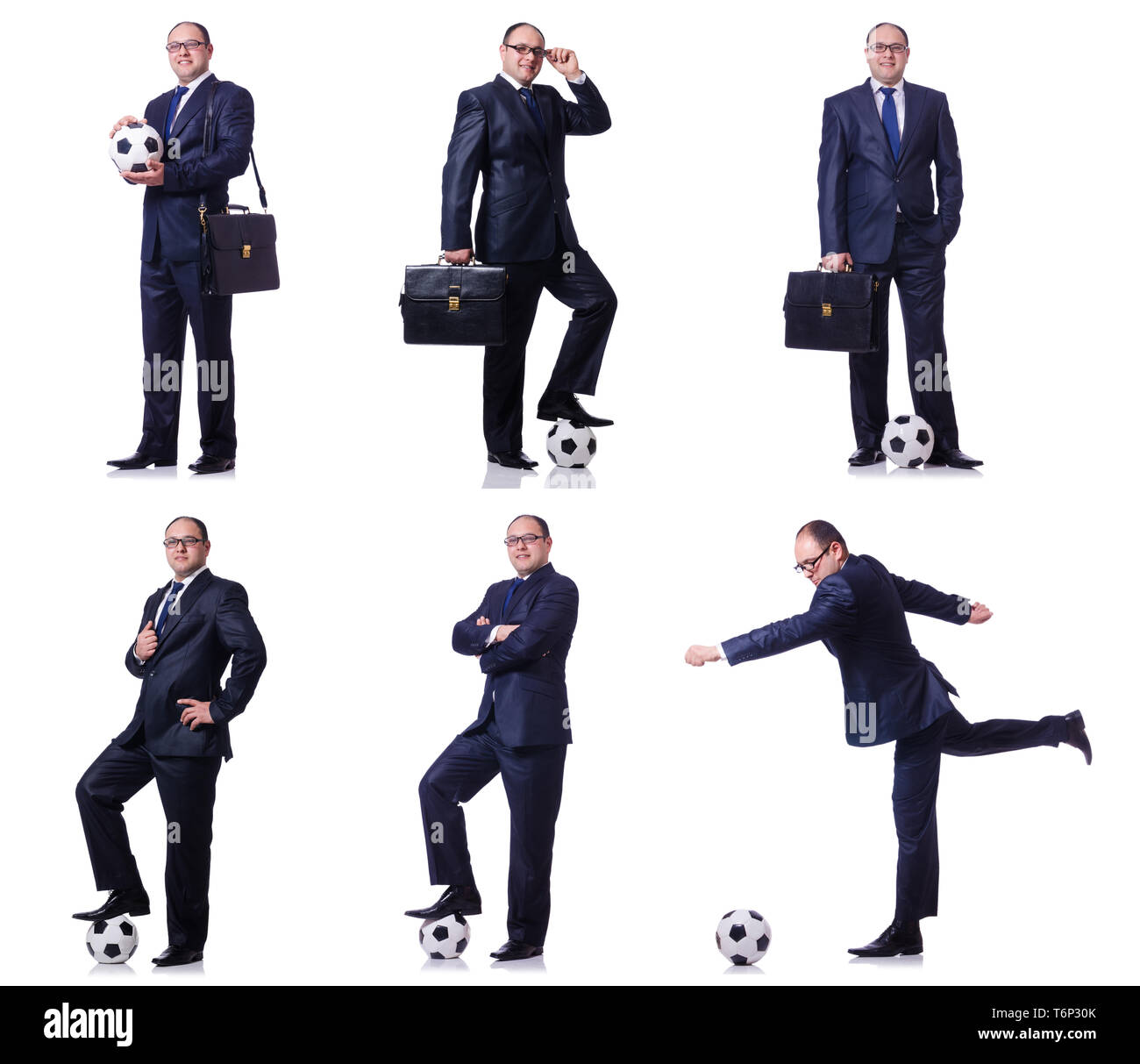 Man with football isolated on white Stock Photo - Alamy