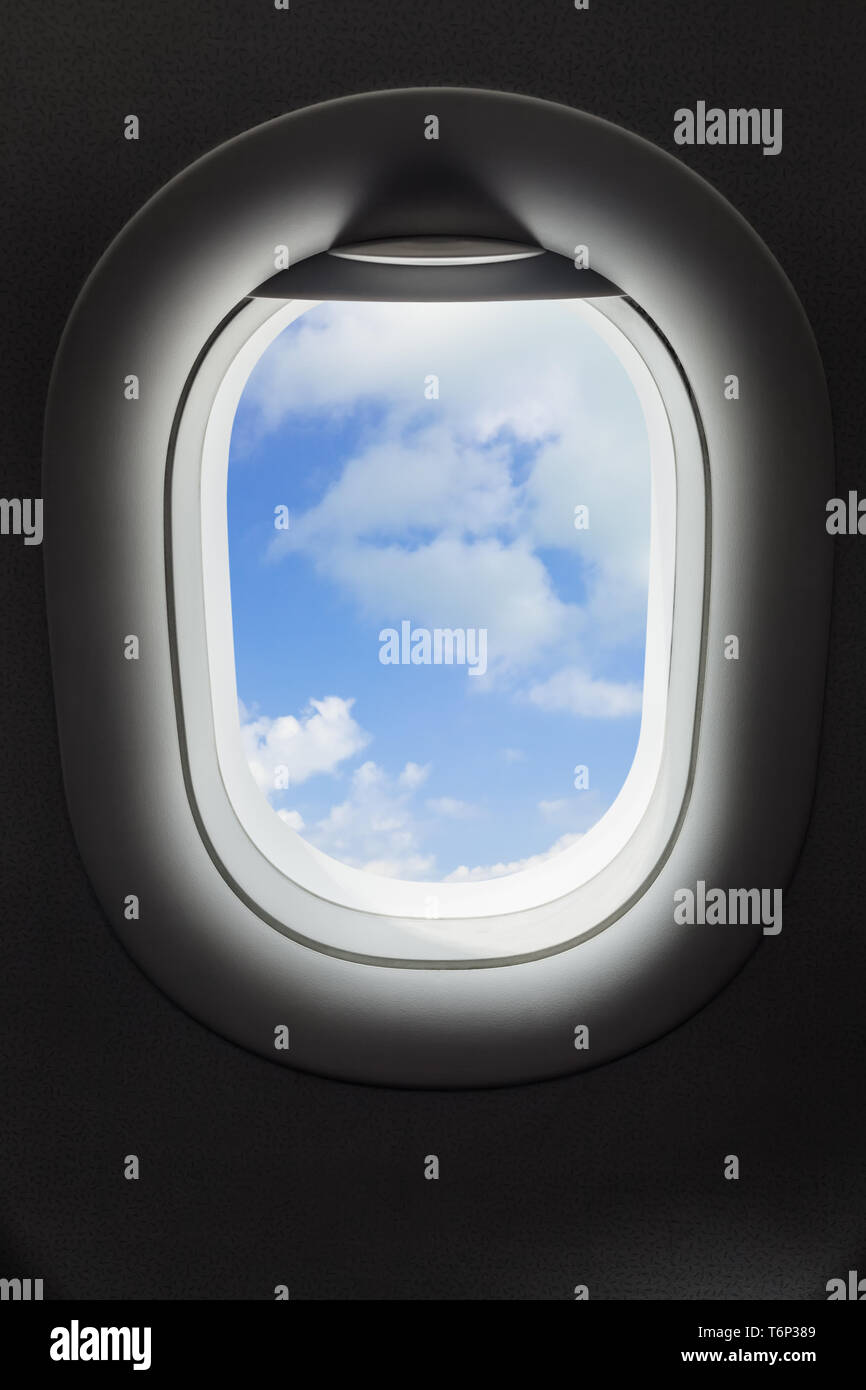 Sky in airplane window Stock Photo - Alamy