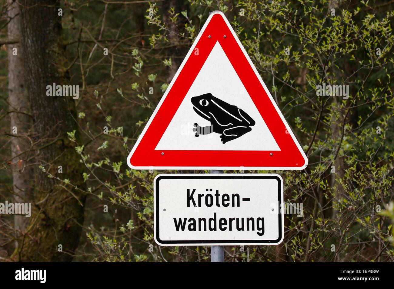 Toad Crossing Warning Sign Stock Photos & Toad Crossing Warning Sign ...