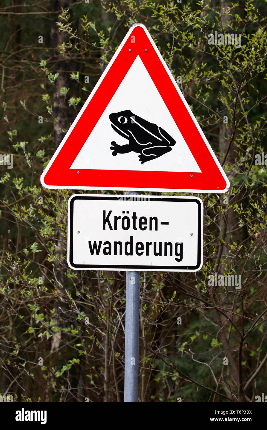 Toad crossing sign germany hi-res stock photography and images - Alamy