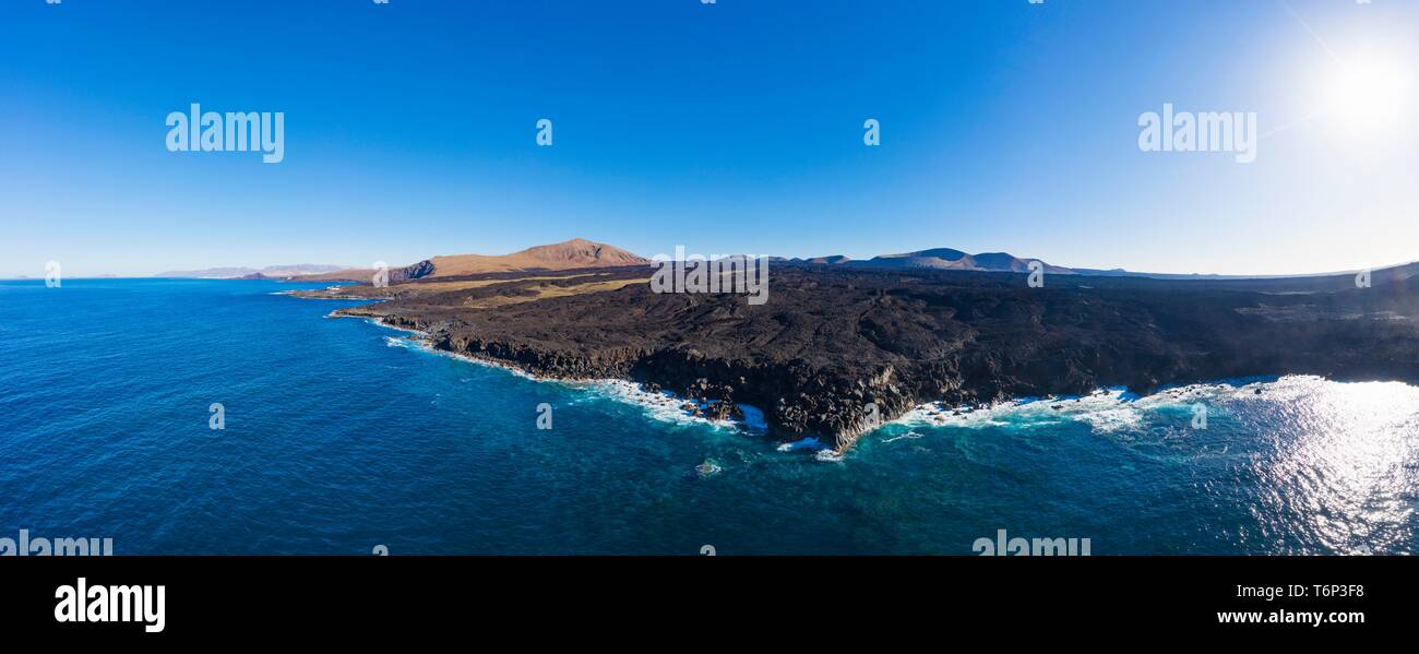 Lava Coast, Los Volcanes nature park Park, near Tinajo, Montana de ...