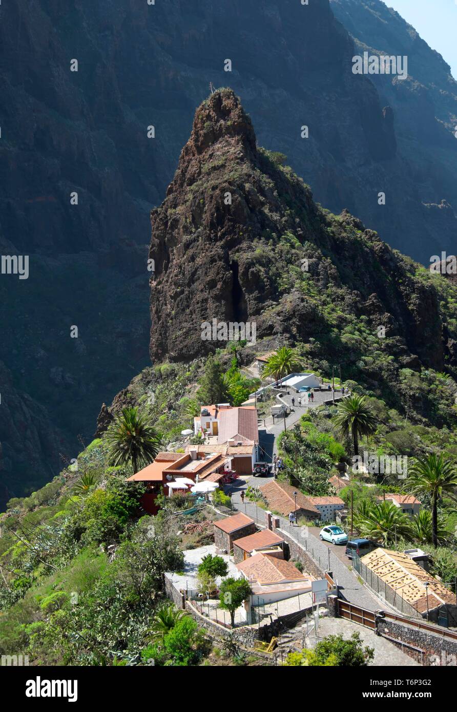 Mountain village Masca in the Teno Mountains, Tenerife, Canary Islands ...