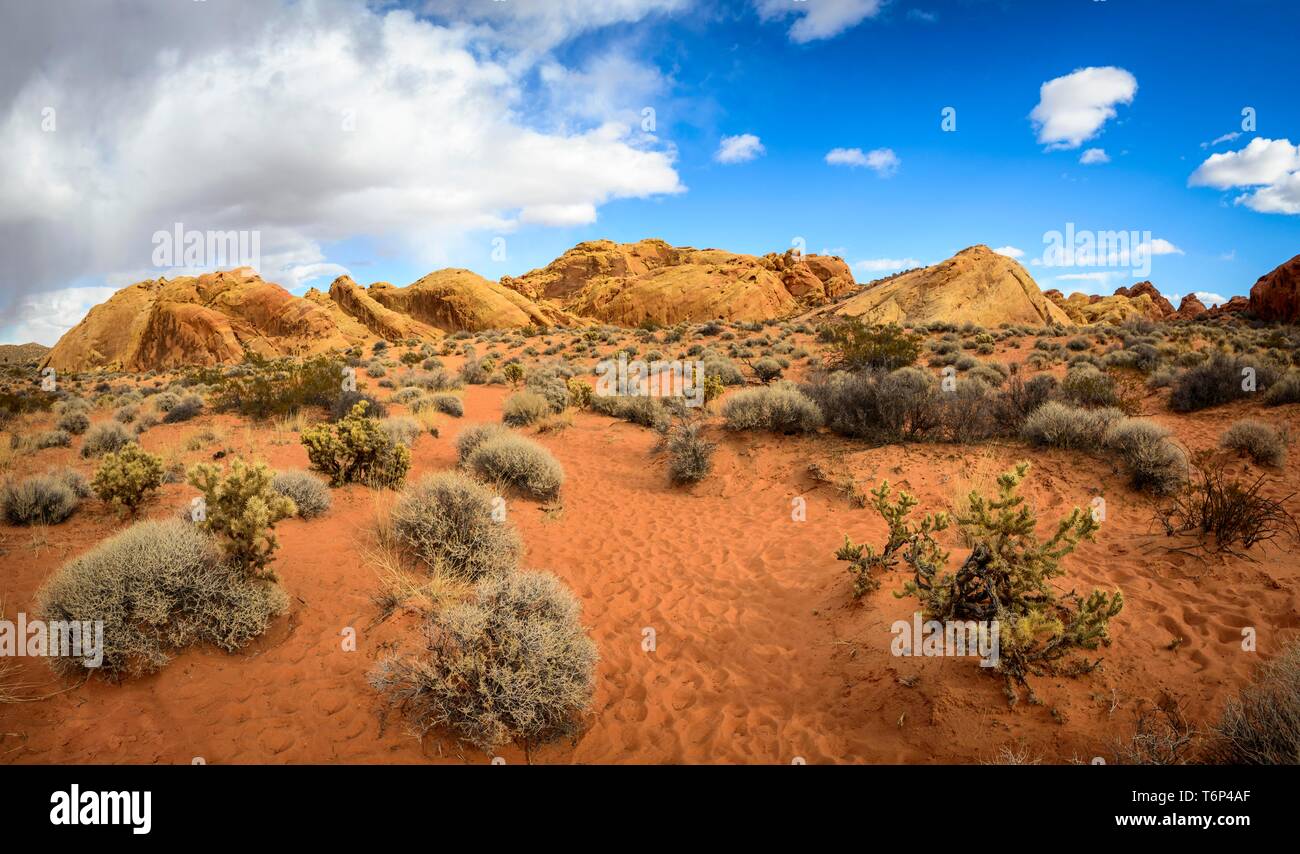 Rainbow Vista, red sandstone rocks, Mojave desert, sandstone formation ...