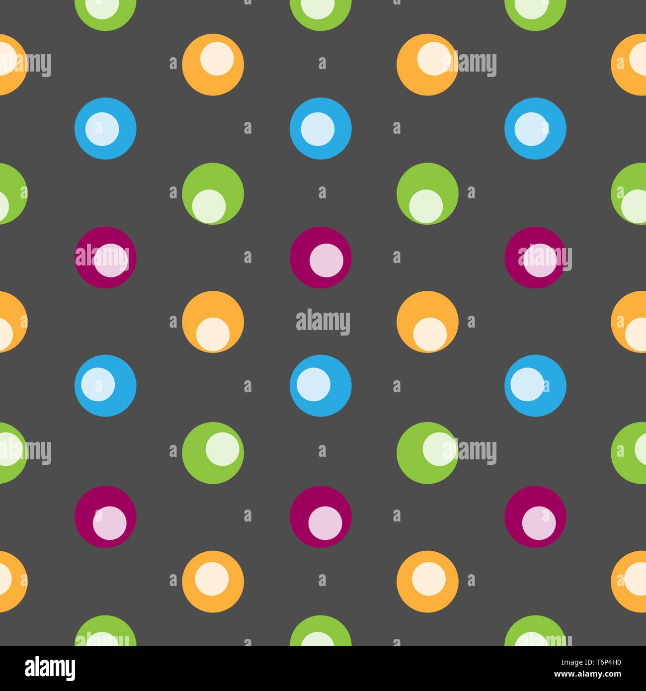 Color polka dot abstract seamless pattern on a grey background. Vector ...