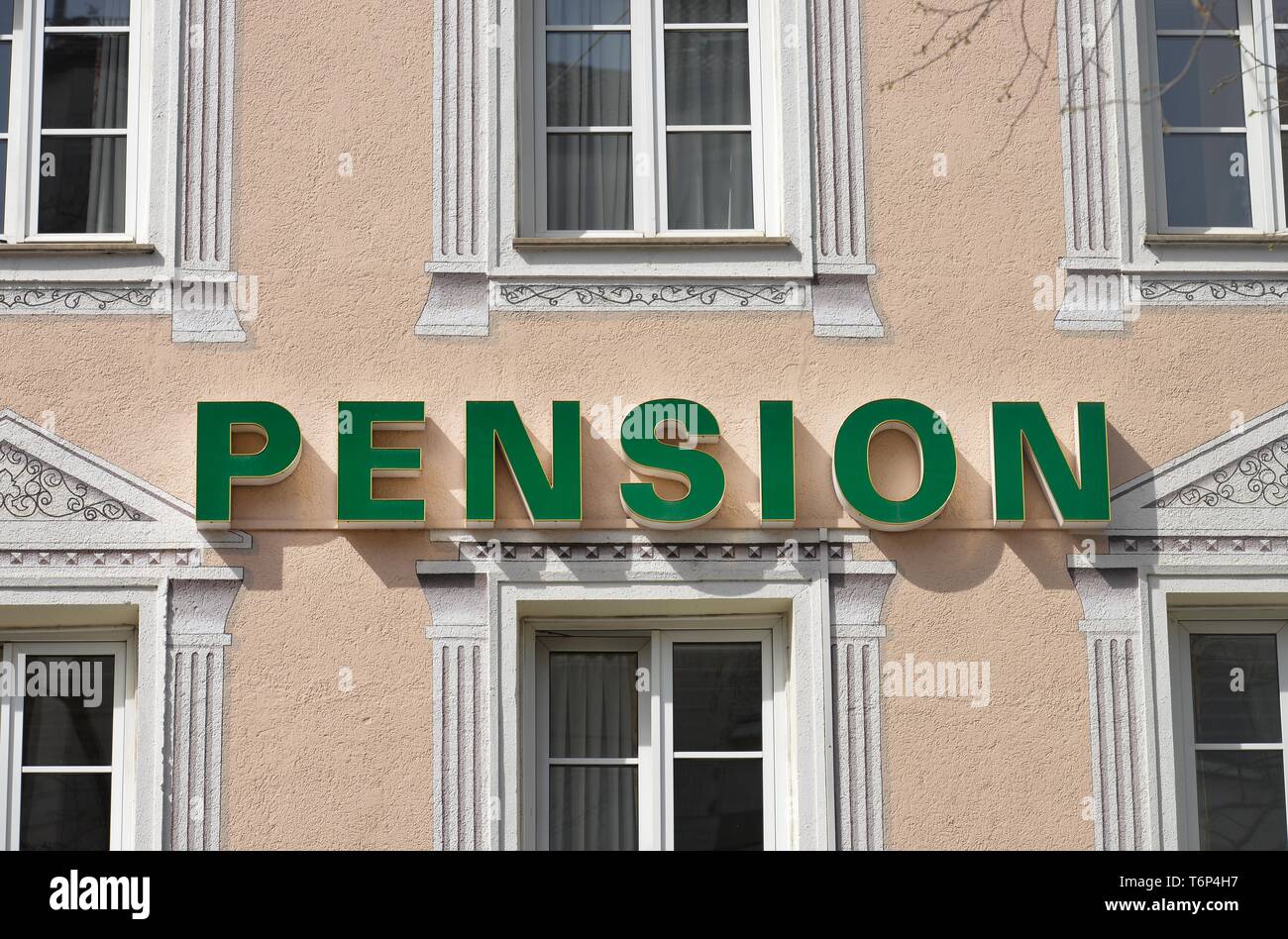 Sign Pension, Munich, Bavaria, Germany Stock Photo - Alamy