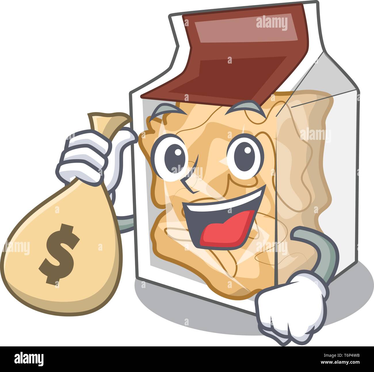 With money bag pork rinds isolated in the cartoon Stock Vector Image ...