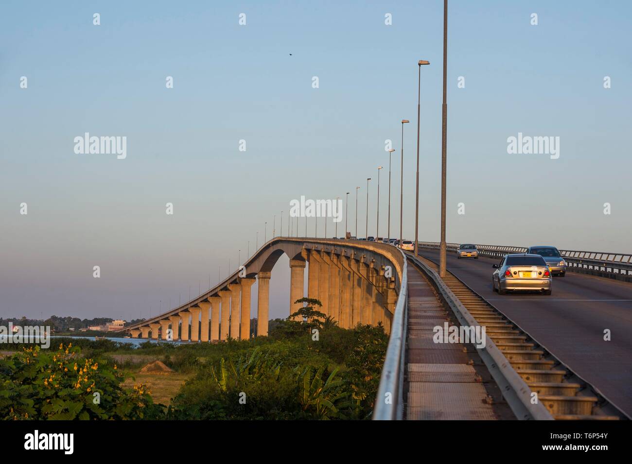 Jules Wijdenbosch Bridge over the Suriname river, Paramaribo, Suriname ...