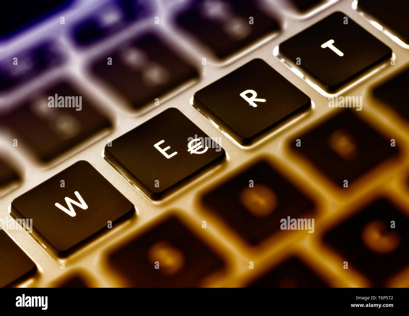 Symbol picture online shopping, lettering WERT with Euro sign on ...