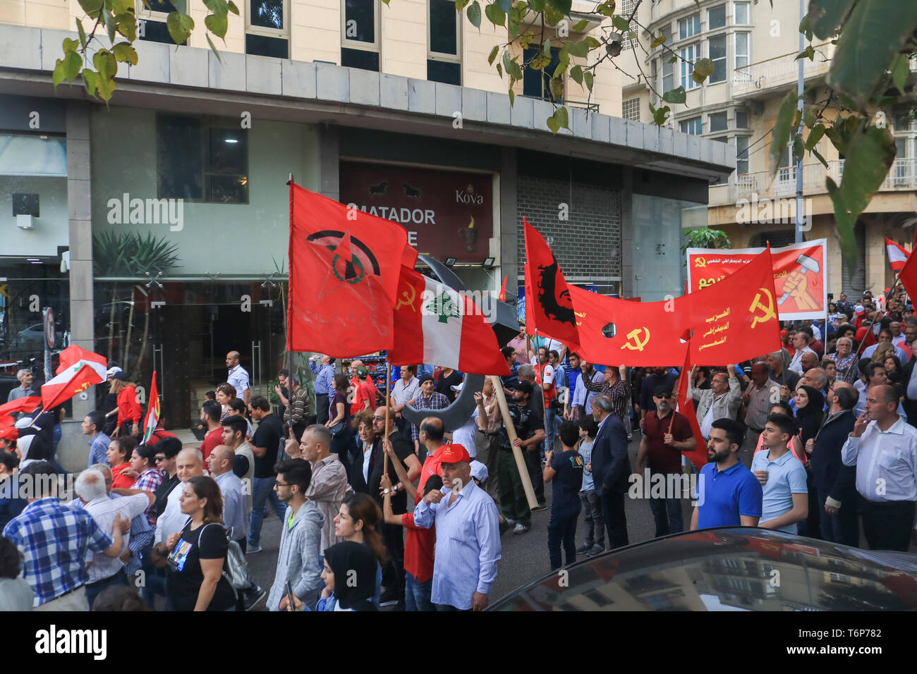 Beirut, Lebanon. 1st May, 2019. Thousands of supporters of the Lebanese ...