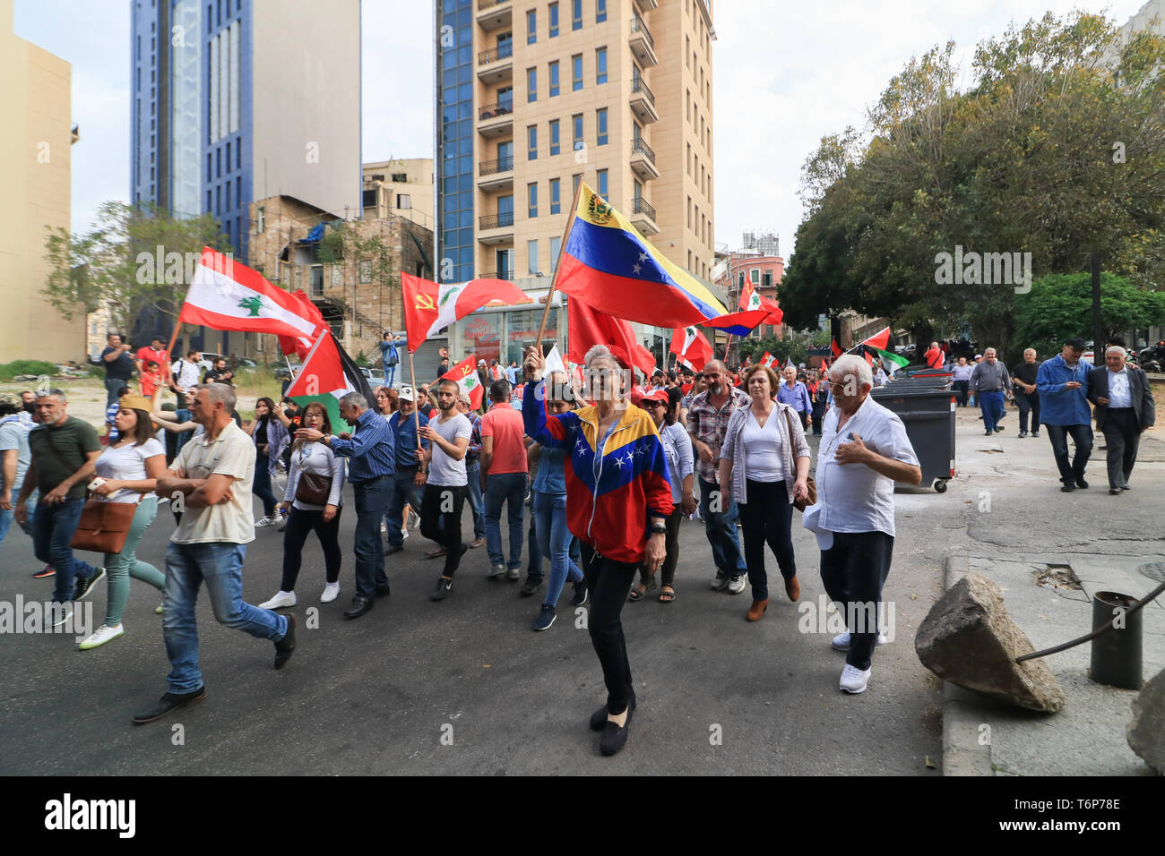 Lebanese communist party flag hi-res stock photography and images - Alamy