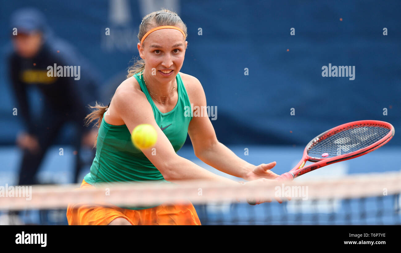 Prague, Czech Republic. 01st May, 2019. Tennis player Tamara Korpatsch (Germany) is seen during ...