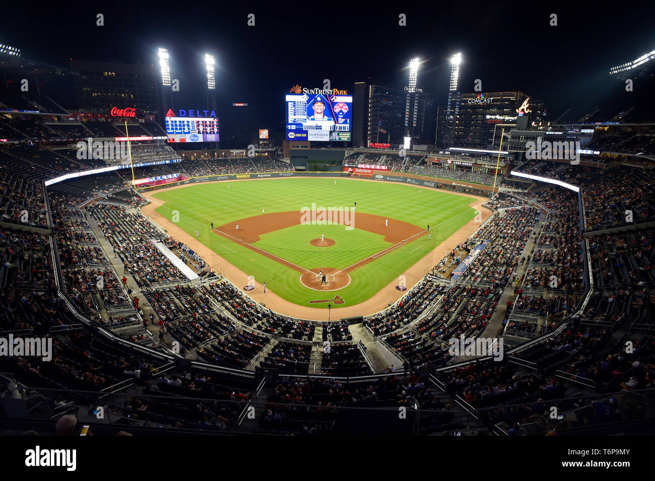 Atlanta Braves Stadium At Night