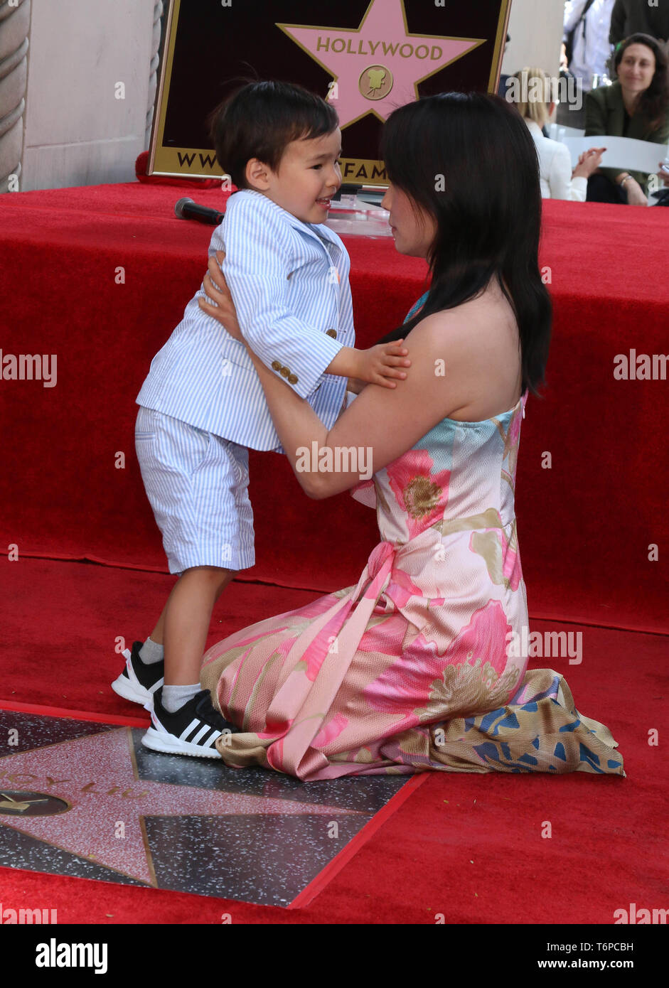 Hollywood, Ca. 1st May, 2019. Lucy Liu, son Rockwell Lloyd Liu at the ...