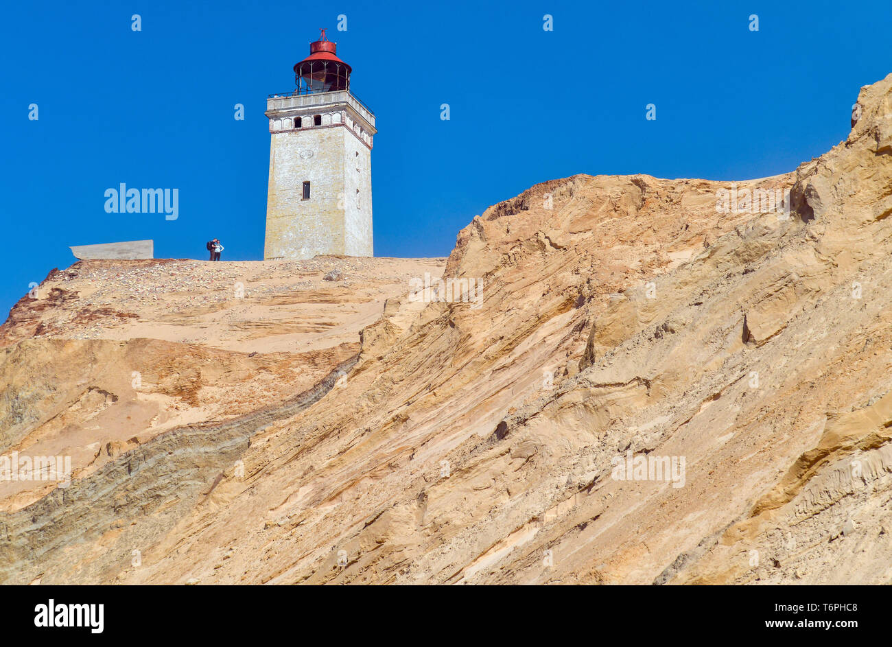 22 April 2019, Denmark, Lönstrup: The lighthouse Rubjerg Knude on the ...