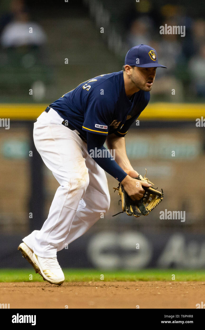 Milwaukee, WI, USA. 1st May, 2019. Milwaukee Brewers second baseman ...