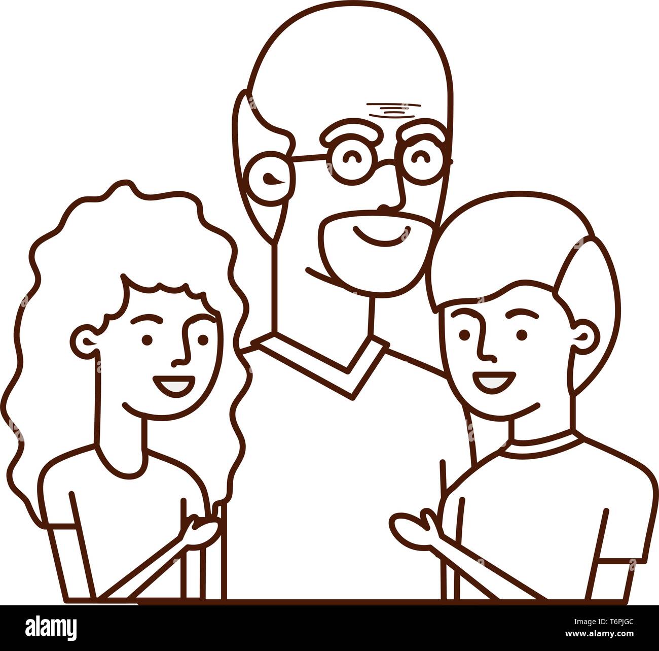 Grandfather children avatar character hi-res stock photography and ...