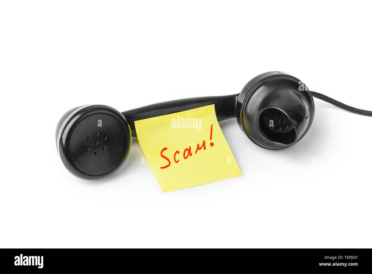 Vintage telephone and paper Scam Stock Photo - Alamy