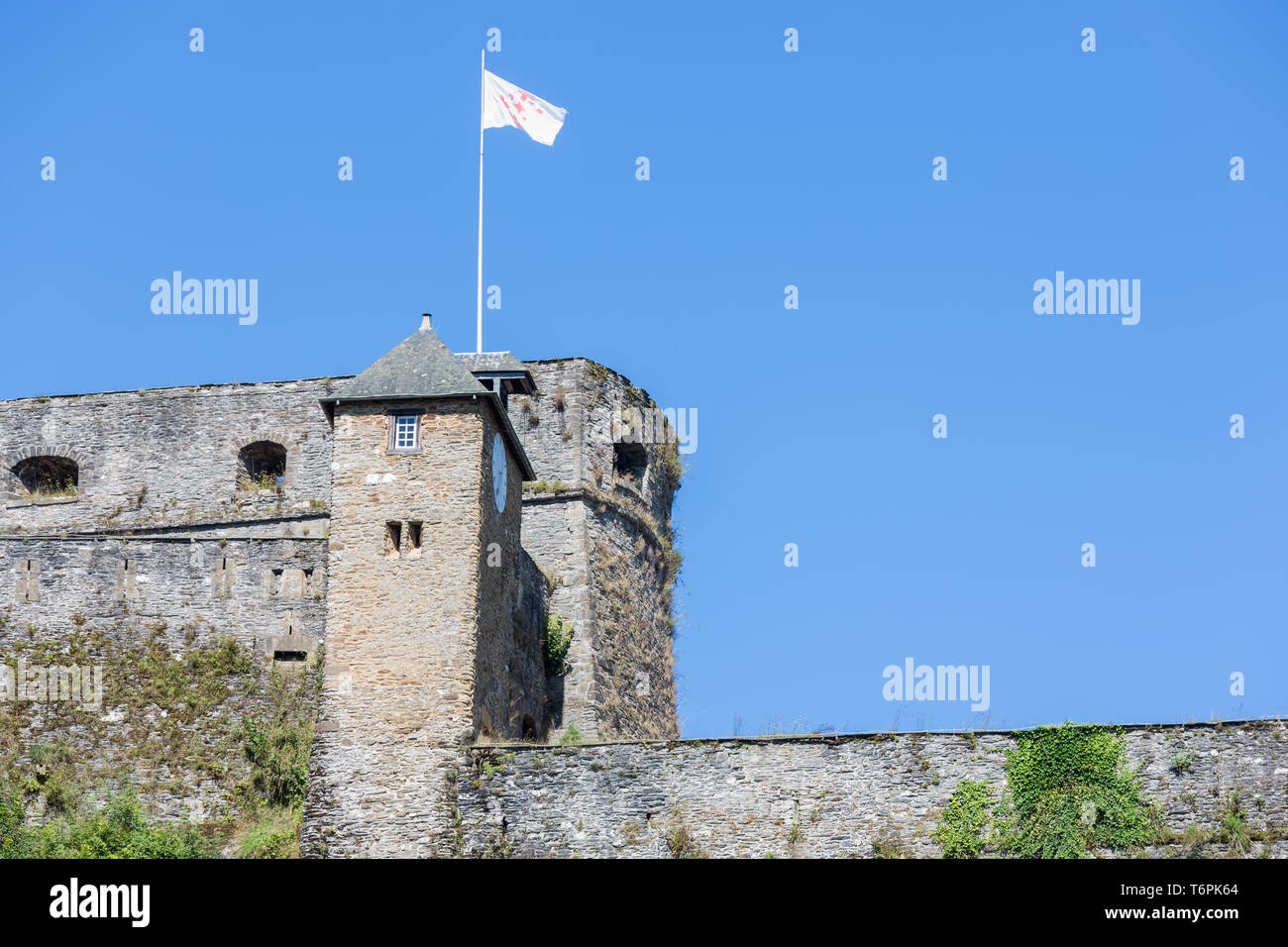 View at walls of medieval Castle Bouillon in Belgium Stock Photo - Alamy