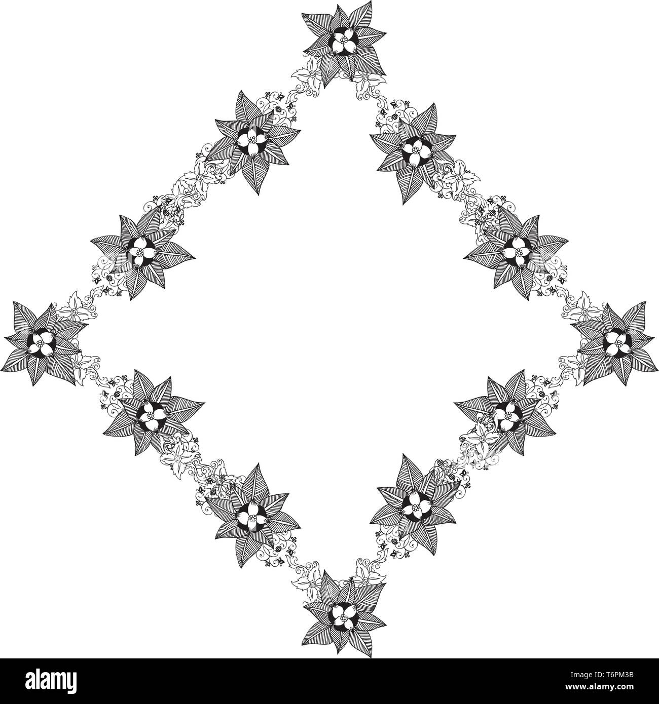 Vector illustration design flower frame with style hand drawn Stock ...