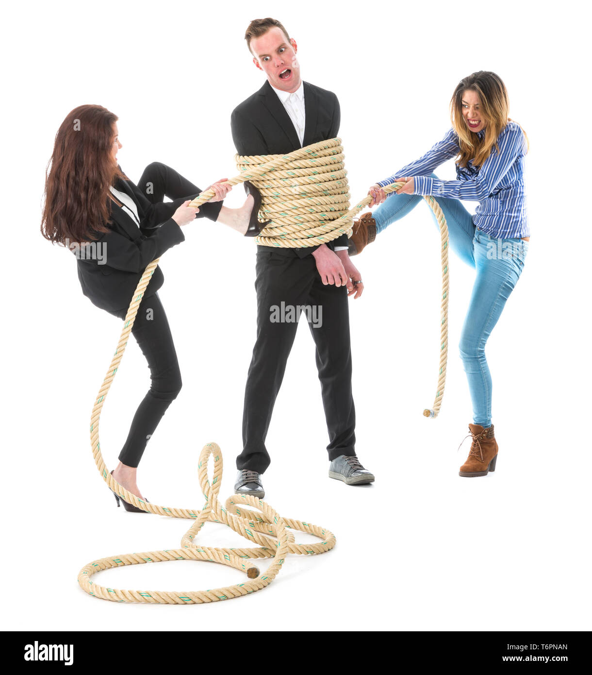 Woman frustrated rope tie hi-res stock photography and images - Alamy