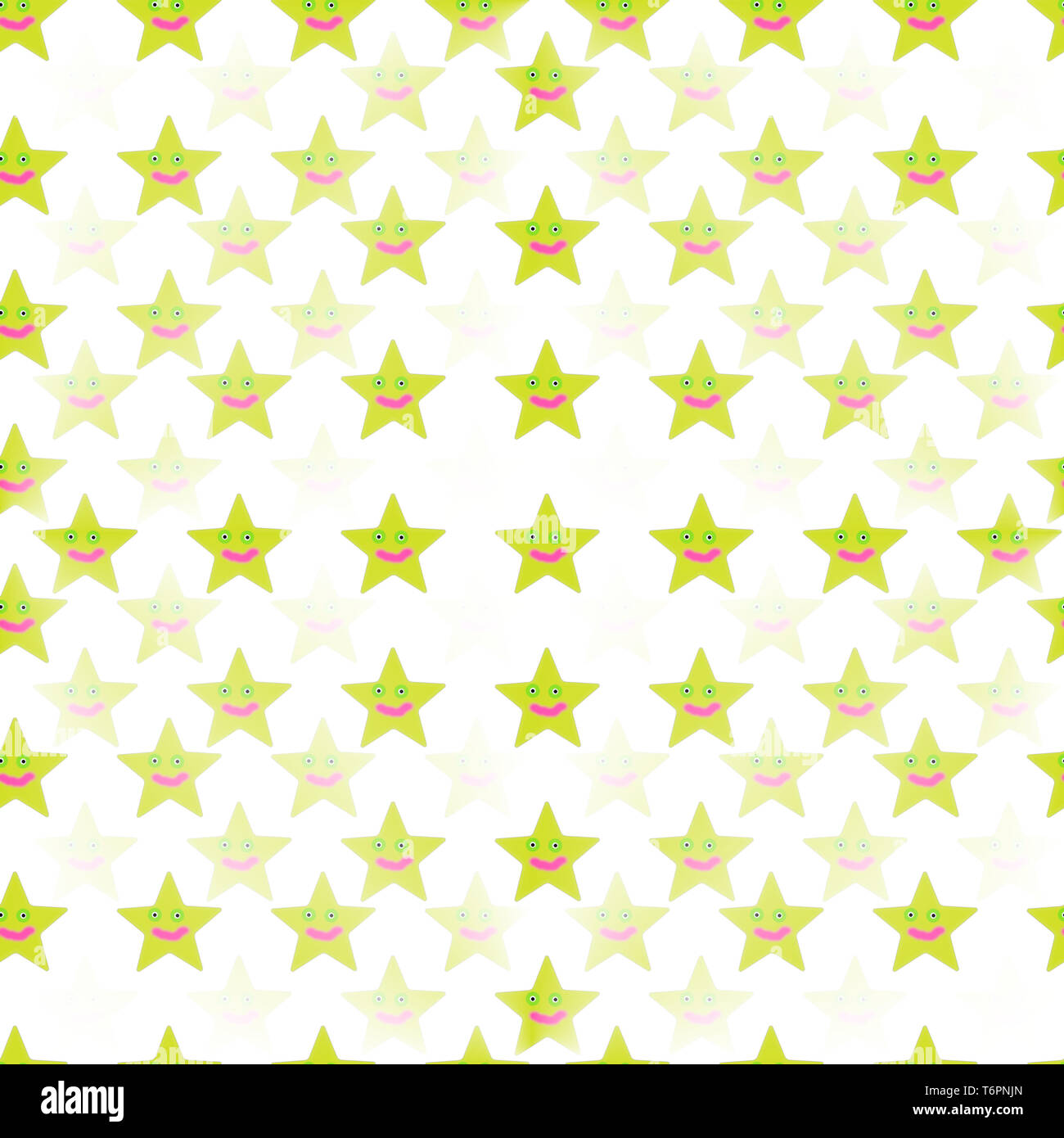 Repeat pattern of stars faces on white background Stock Photo - Alamy