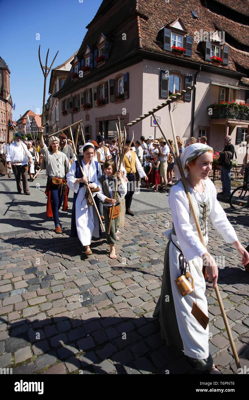 Medieval parade in Wissembourg, Alsace, France, Europe Stock Photo - Alamy