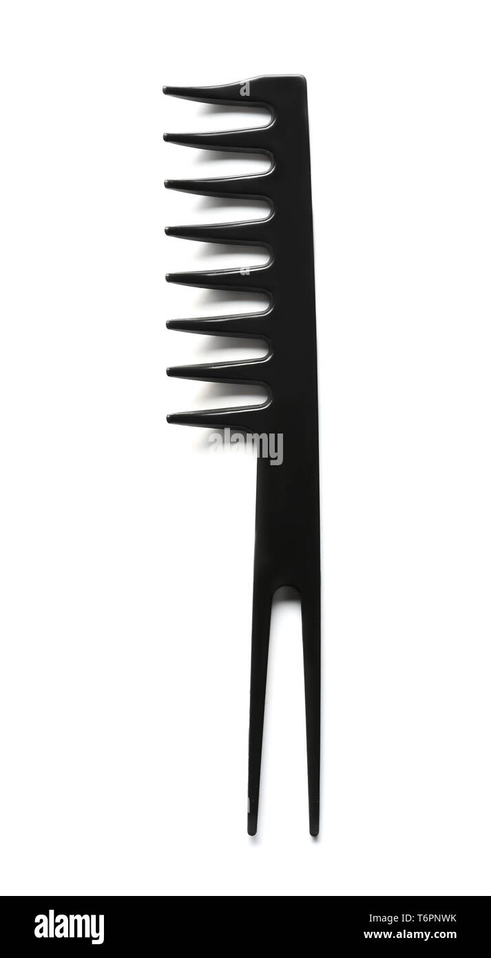 Comb on white background, top view. Professional hairdresser's ...