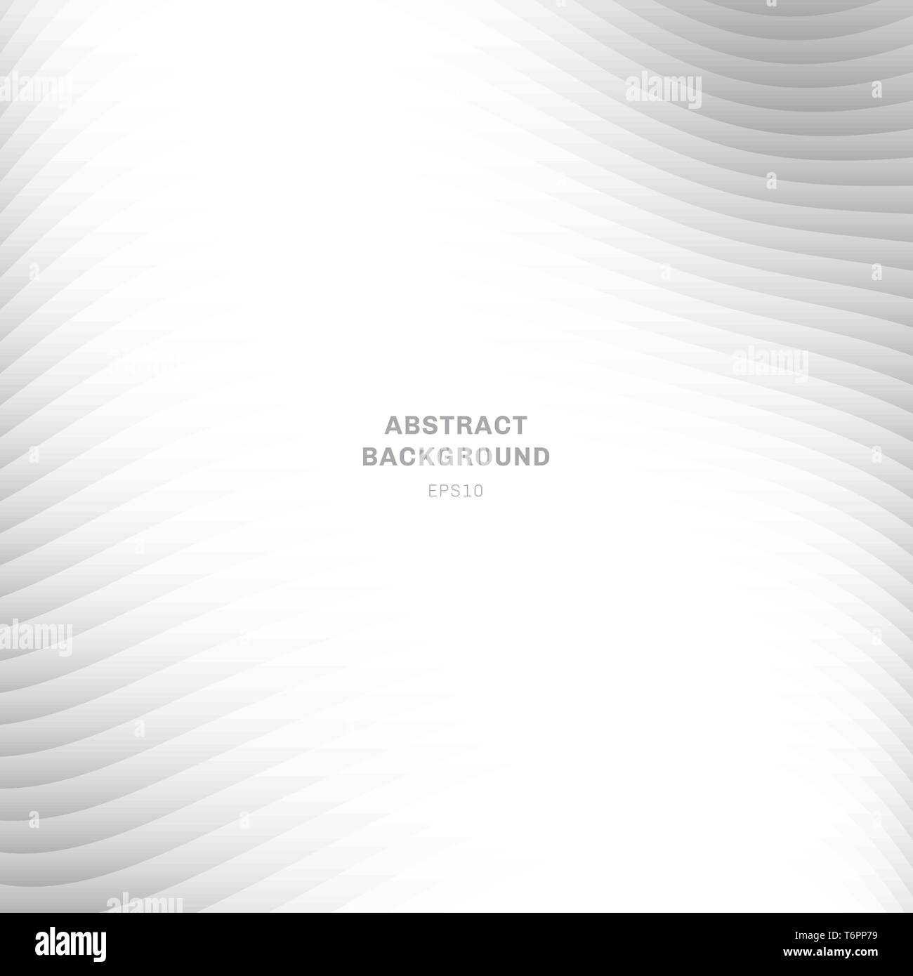 Abstract wave curve striped layered white and gray gradient color ...