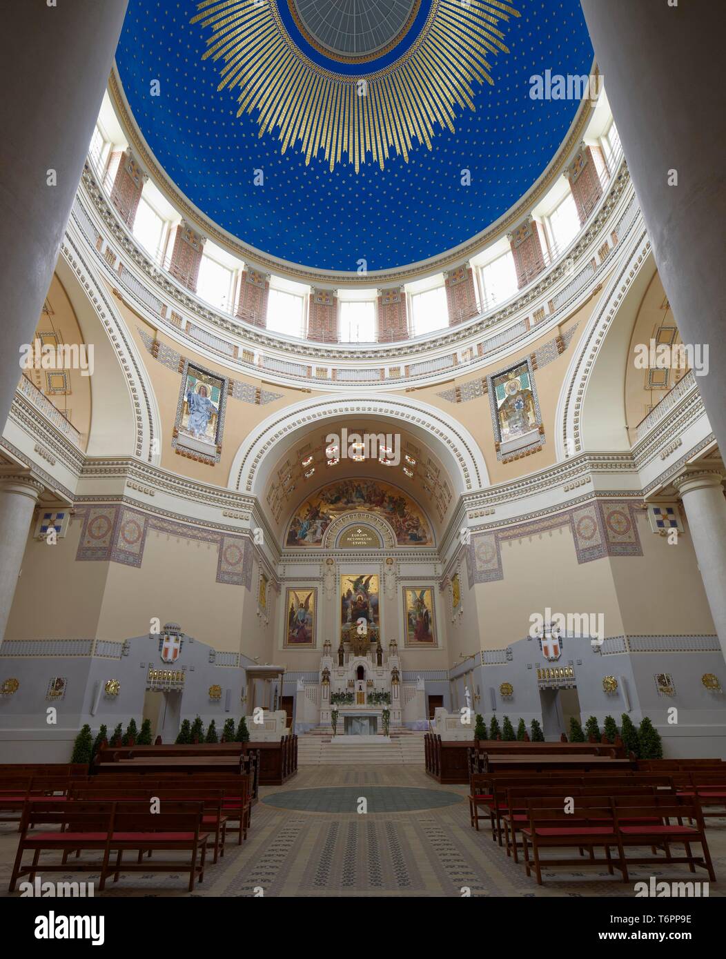 Interior of the Cemetery Church of St. Carlo Borromeo by Max Hegele ...