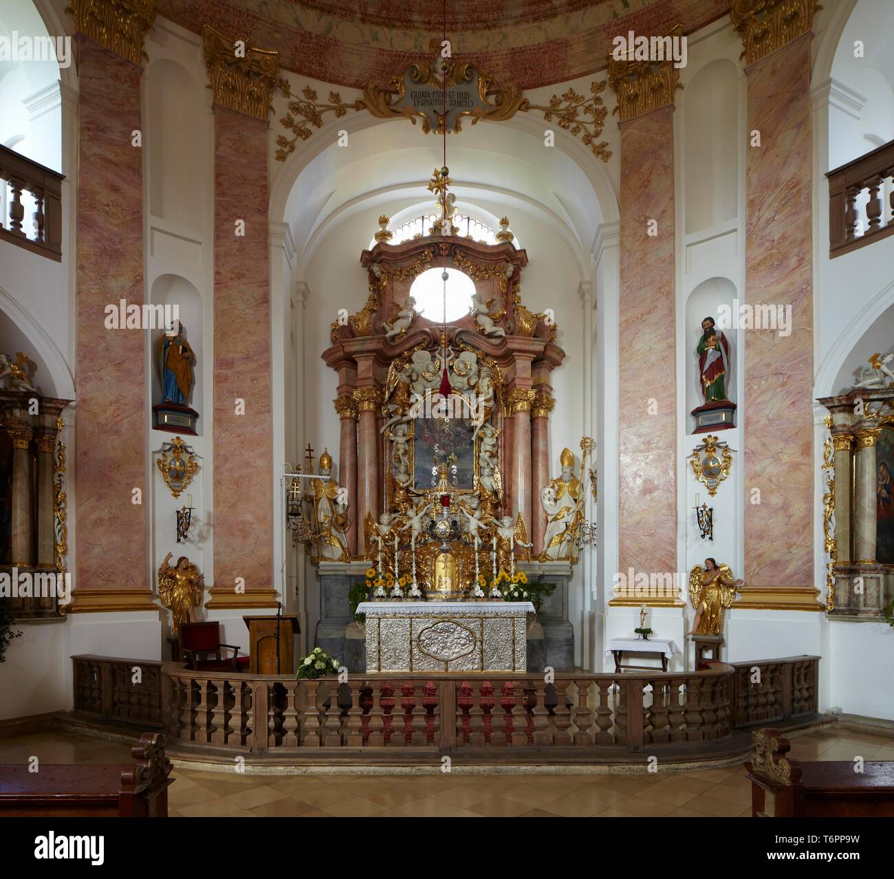 Interior of the Baroque Holy Trinity Church in Kappl, near Waldsassen ...