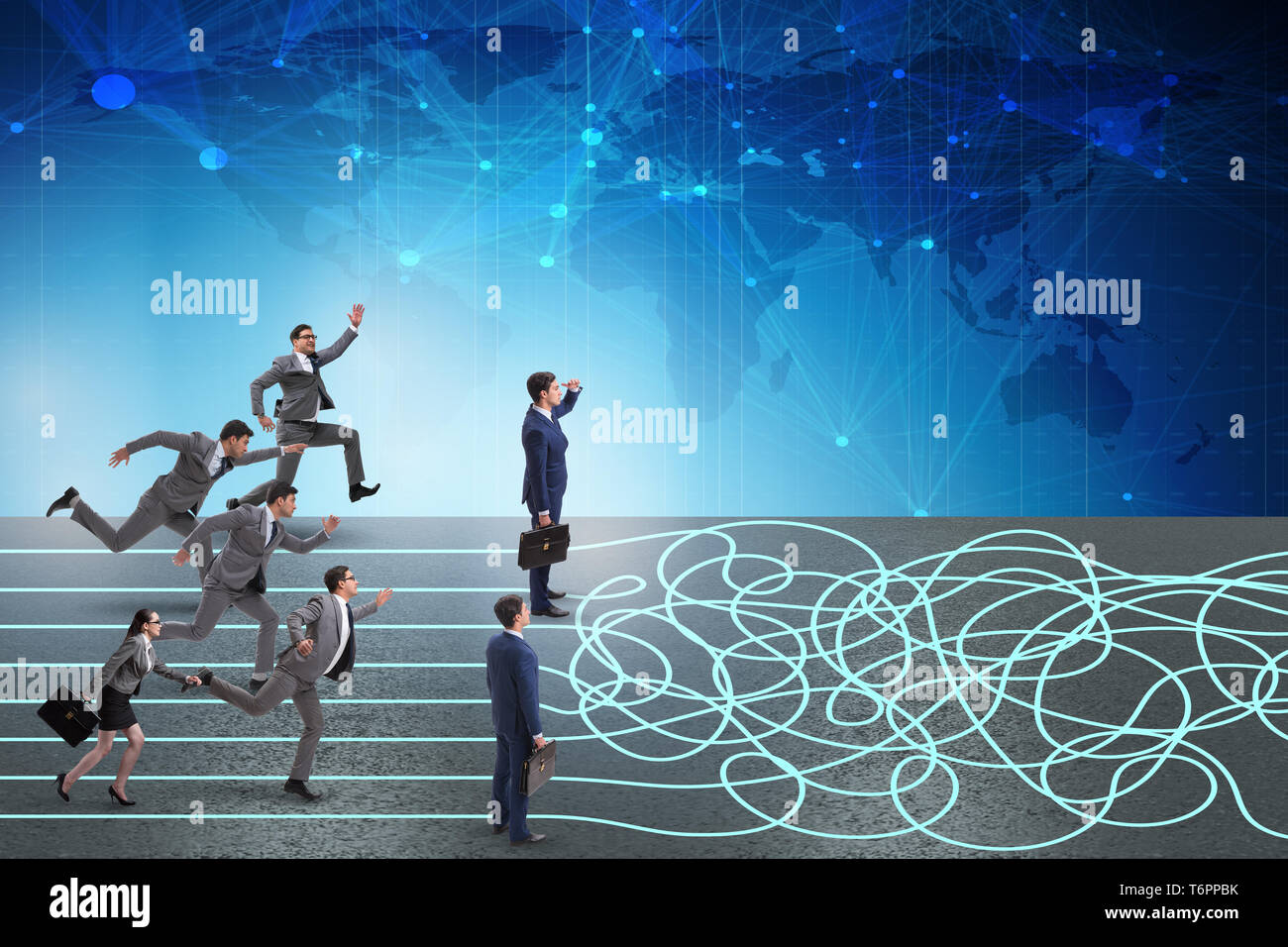 Business people in uncertainty concept Stock Photo - Alamy