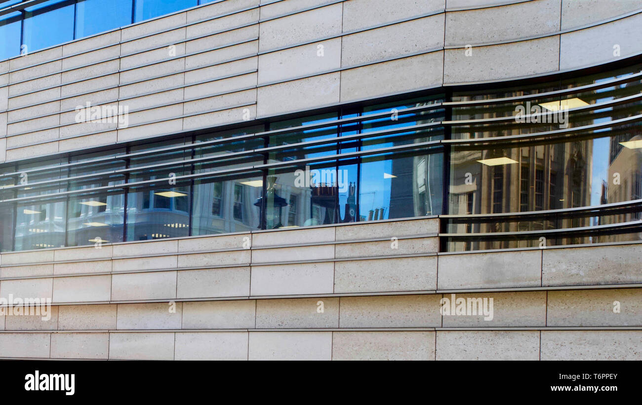 Reflection off glass window, London, England Stock Photo - Alamy