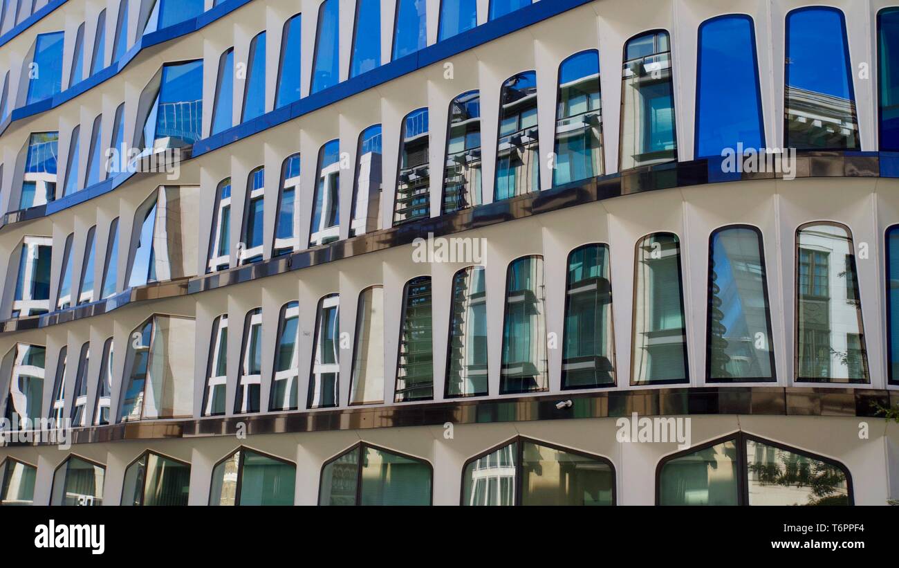 Reflection off glass window, London, England Stock Photo - Alamy