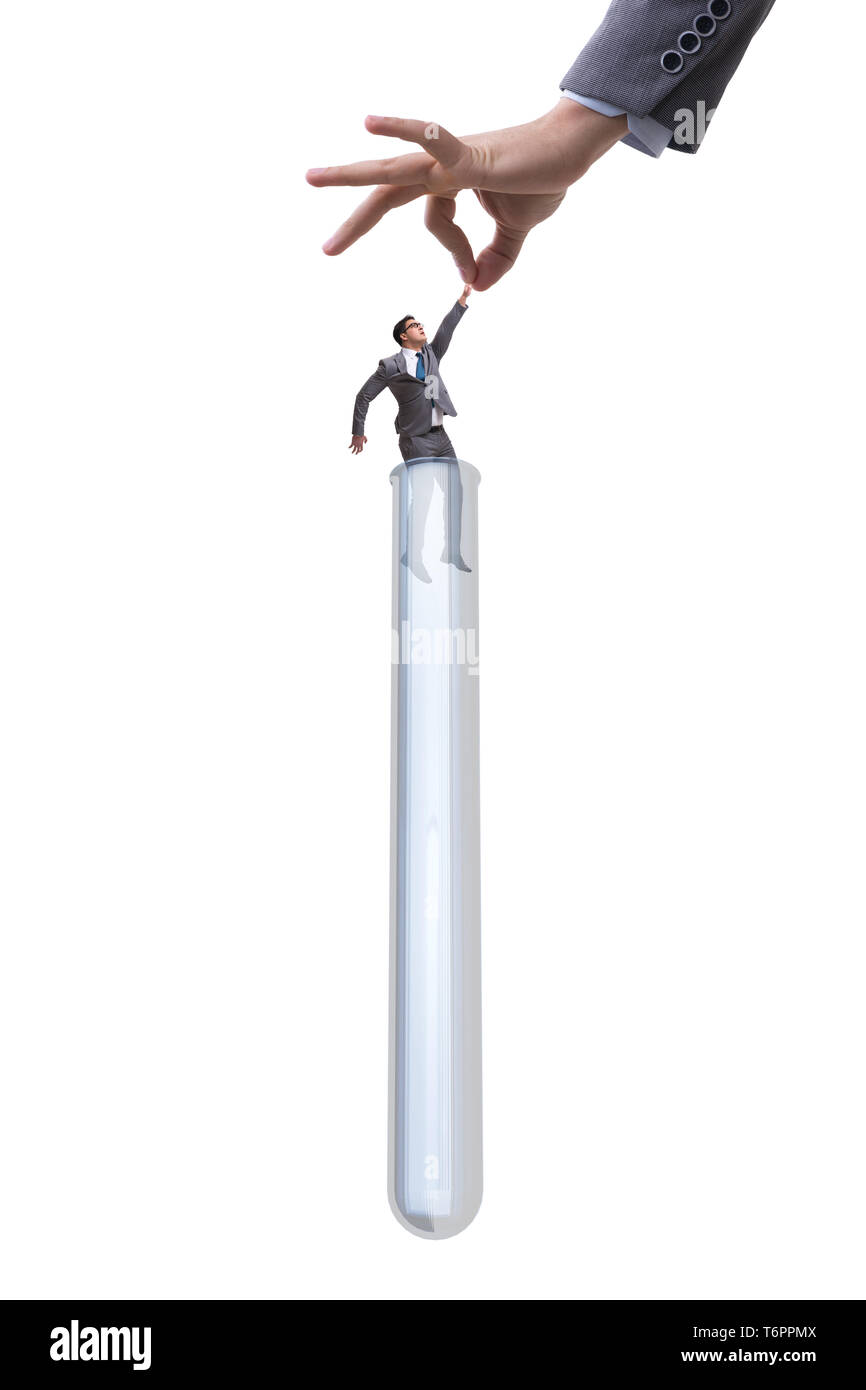 Artificial intelligence concept with businessman out of tube Stock ...