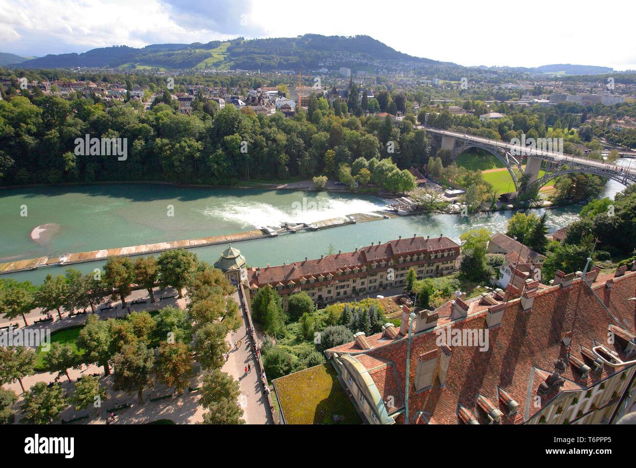 Aare River and the historic city centre of Berne, Switzerland, Europe ...