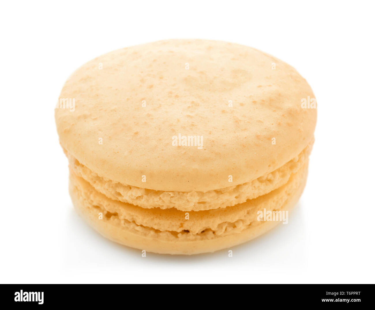Delicious color macaron on white background Stock Photo - Alamy
