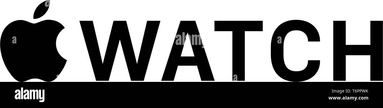 Apple Watch logo, corporate identity, lettering, optional, white ...