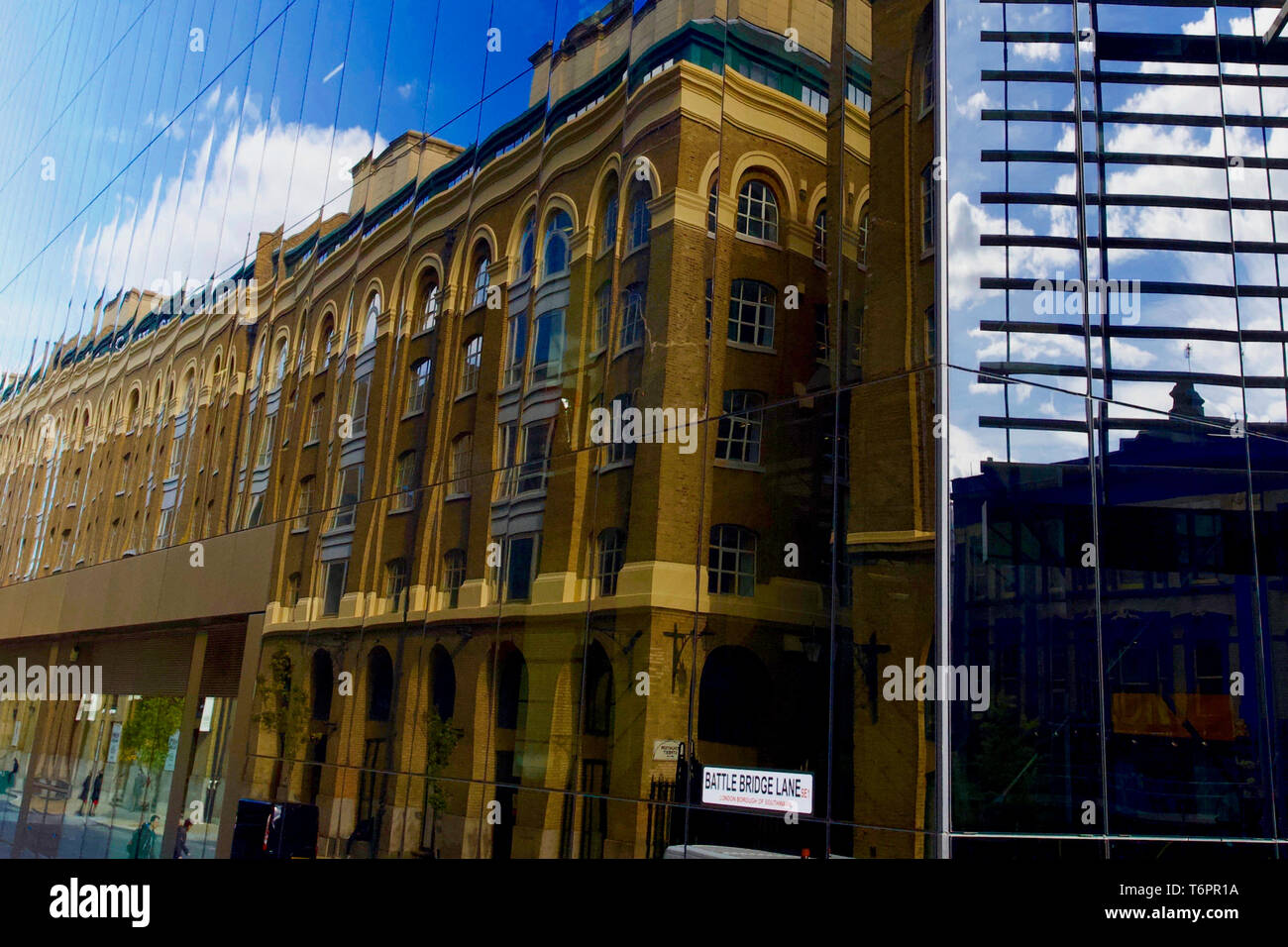 Reflection off glass window, London, England Stock Photo - Alamy