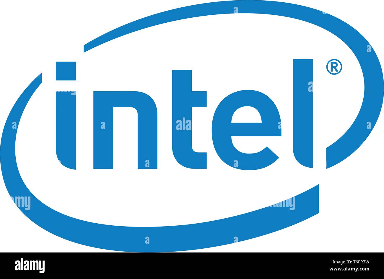 Intel logo, corporate identity, lettering, optional, white background ...