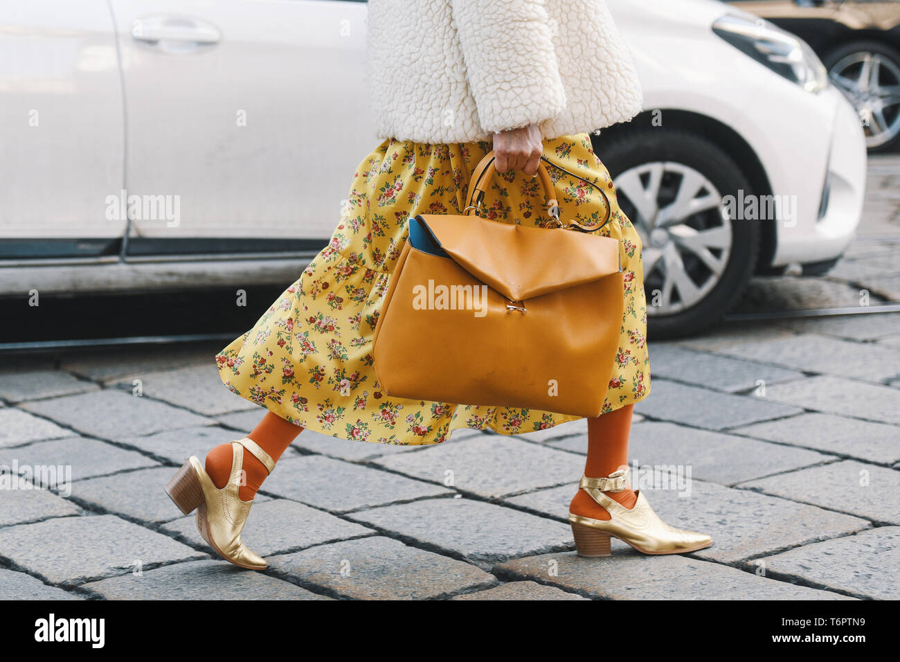 Milan, Italy - February 22, 2019: Street style – Street style outfit in ...