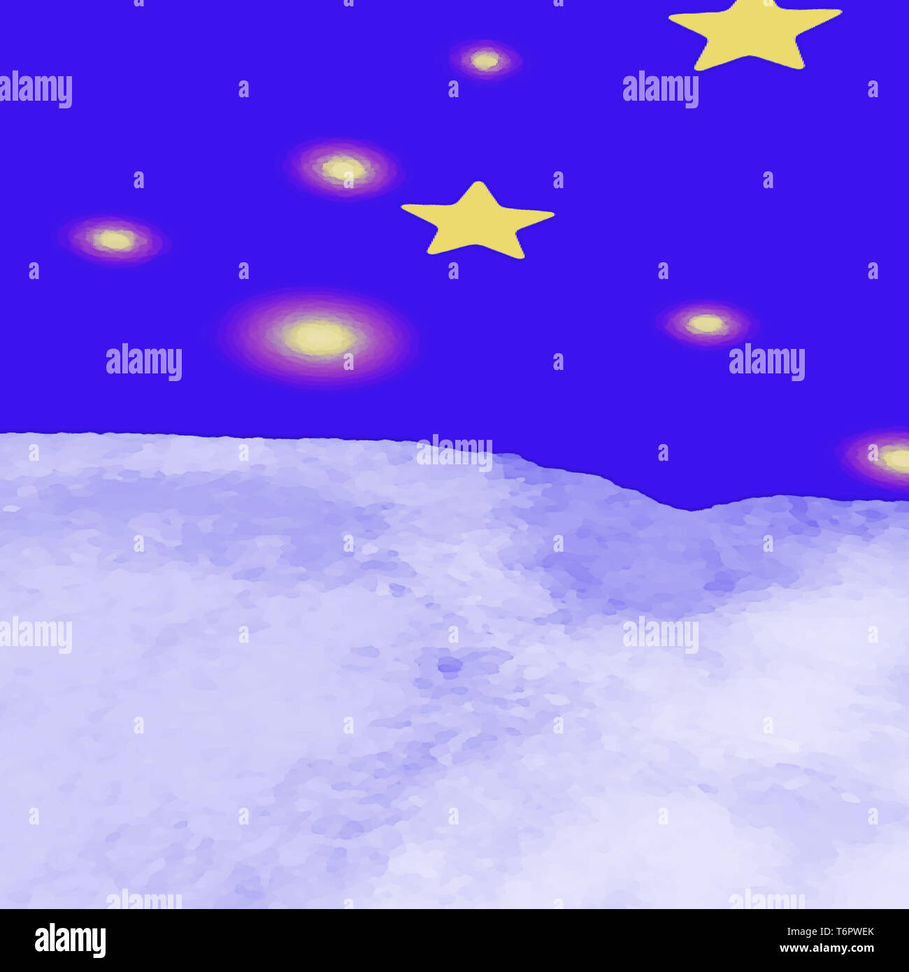 Amazing background snow and night with beautiful blue clear sky and ...
