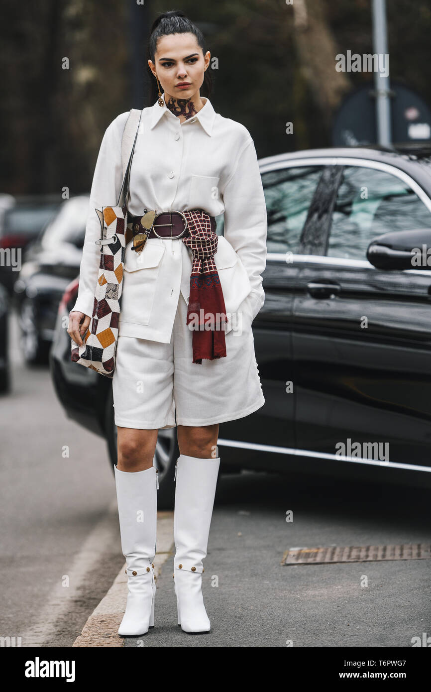 Milan, Italy - February 23, 2019: Street style – Influencer Doina ...