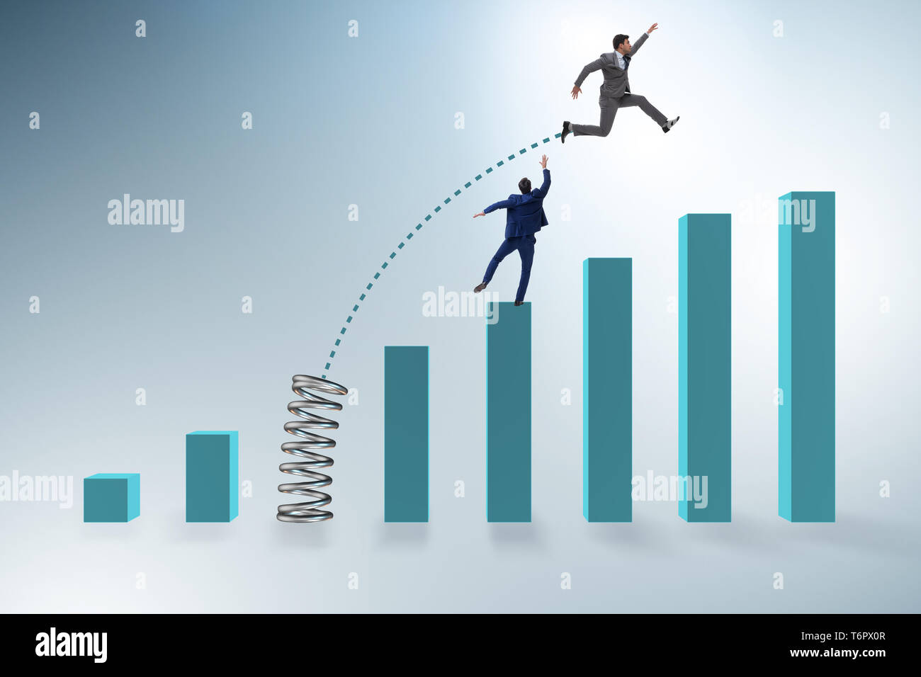 Leapfrogging businessman hi-res stock photography and images - Alamy